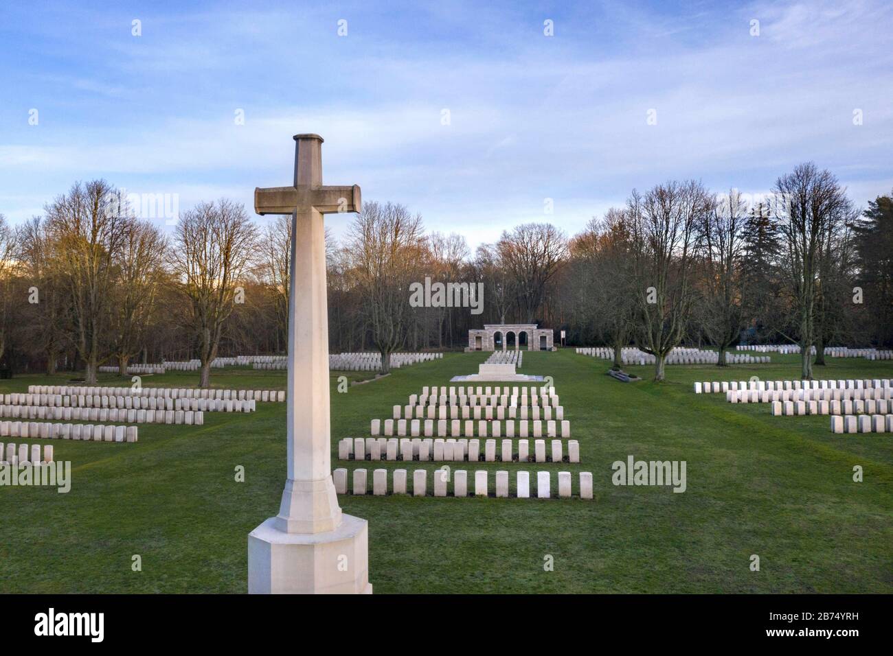 View of the British military cemetery located on Berlin's Heerstraße ...