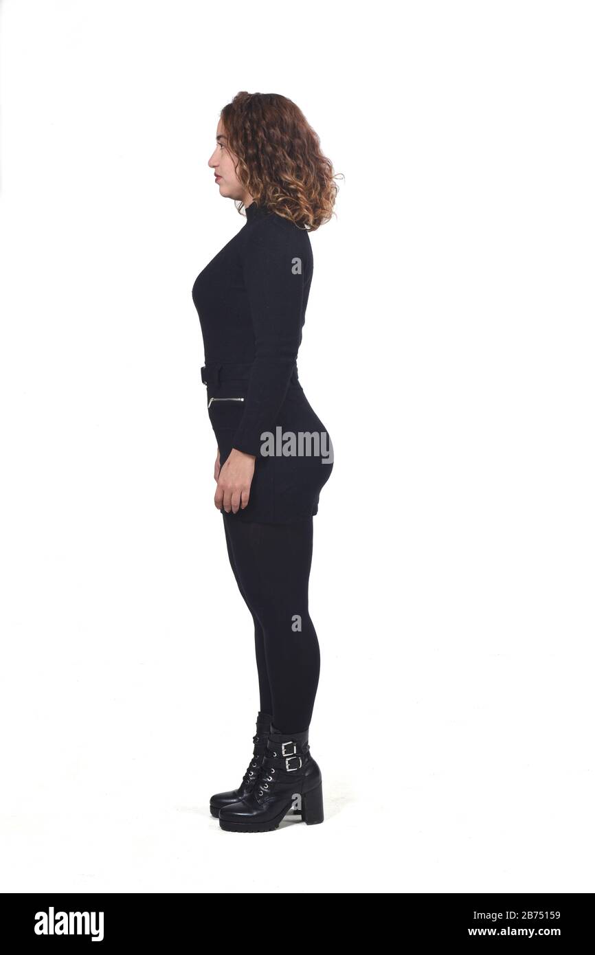 Woman Standing Sideways Profile High Resolution Stock Photography and ...