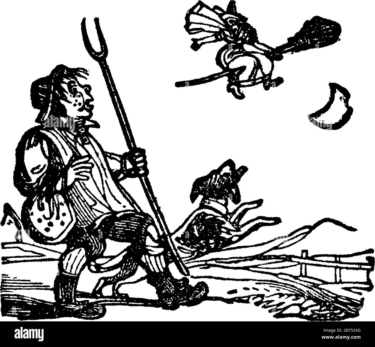 Witch on broomstick hi-res stock photography and images - Alamy