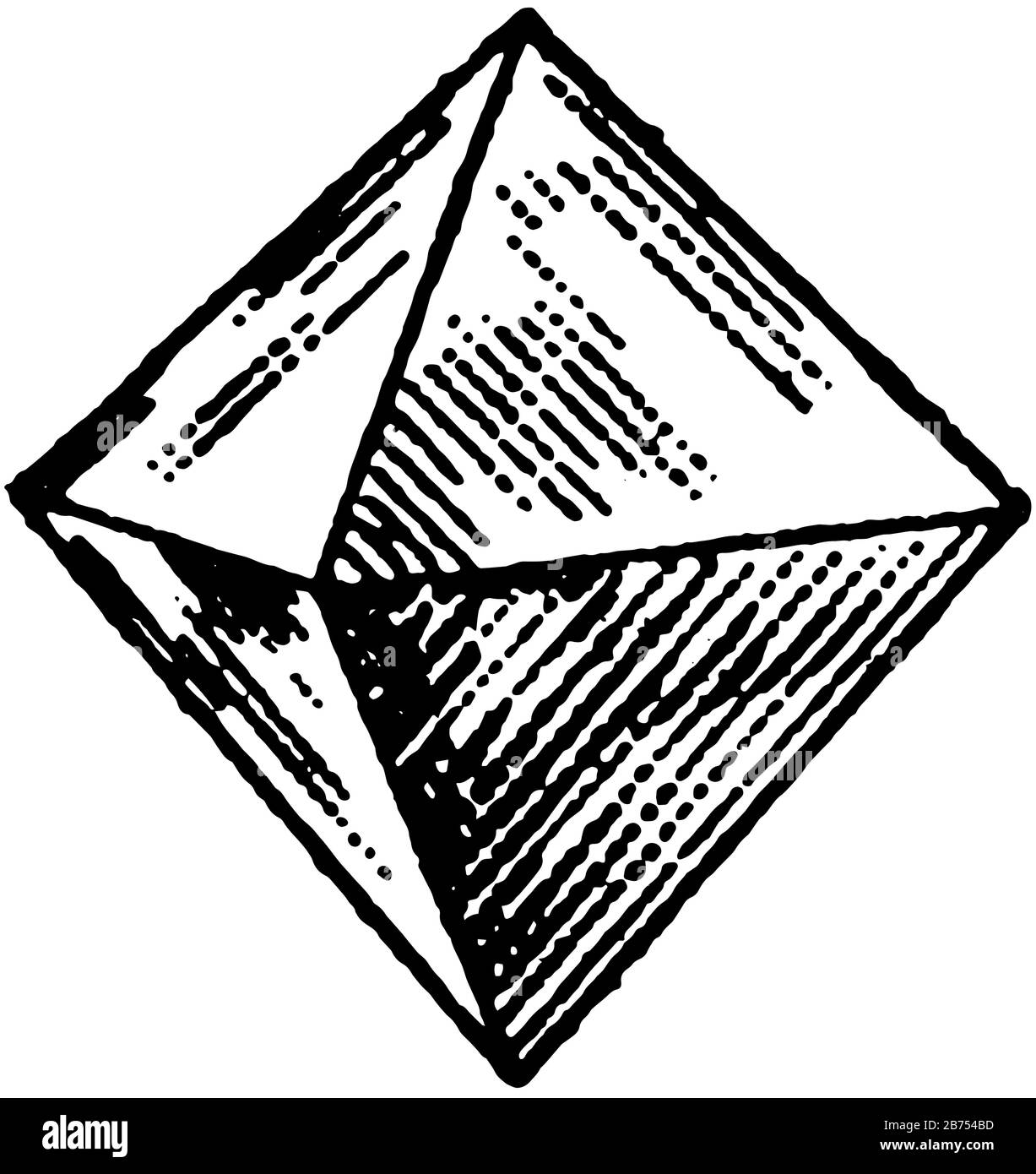Diamond is a metastable allotrope of carbon, vintage line drawing or ...