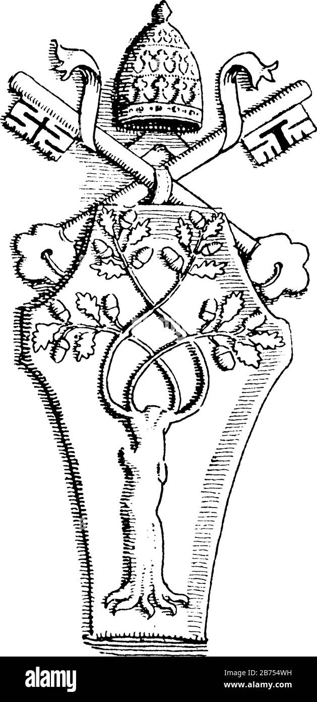 Sixtus IV is a Pope Roman tree, vintage line drawing or engraving ...