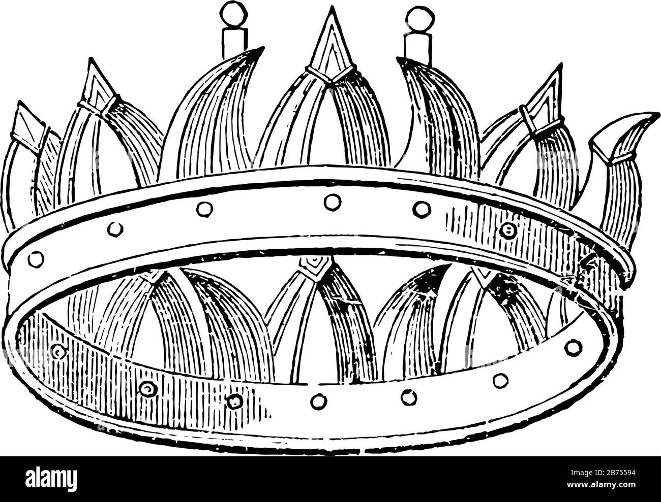 Corona Navalis are made of gold, vintage line drawing or engraving ...
