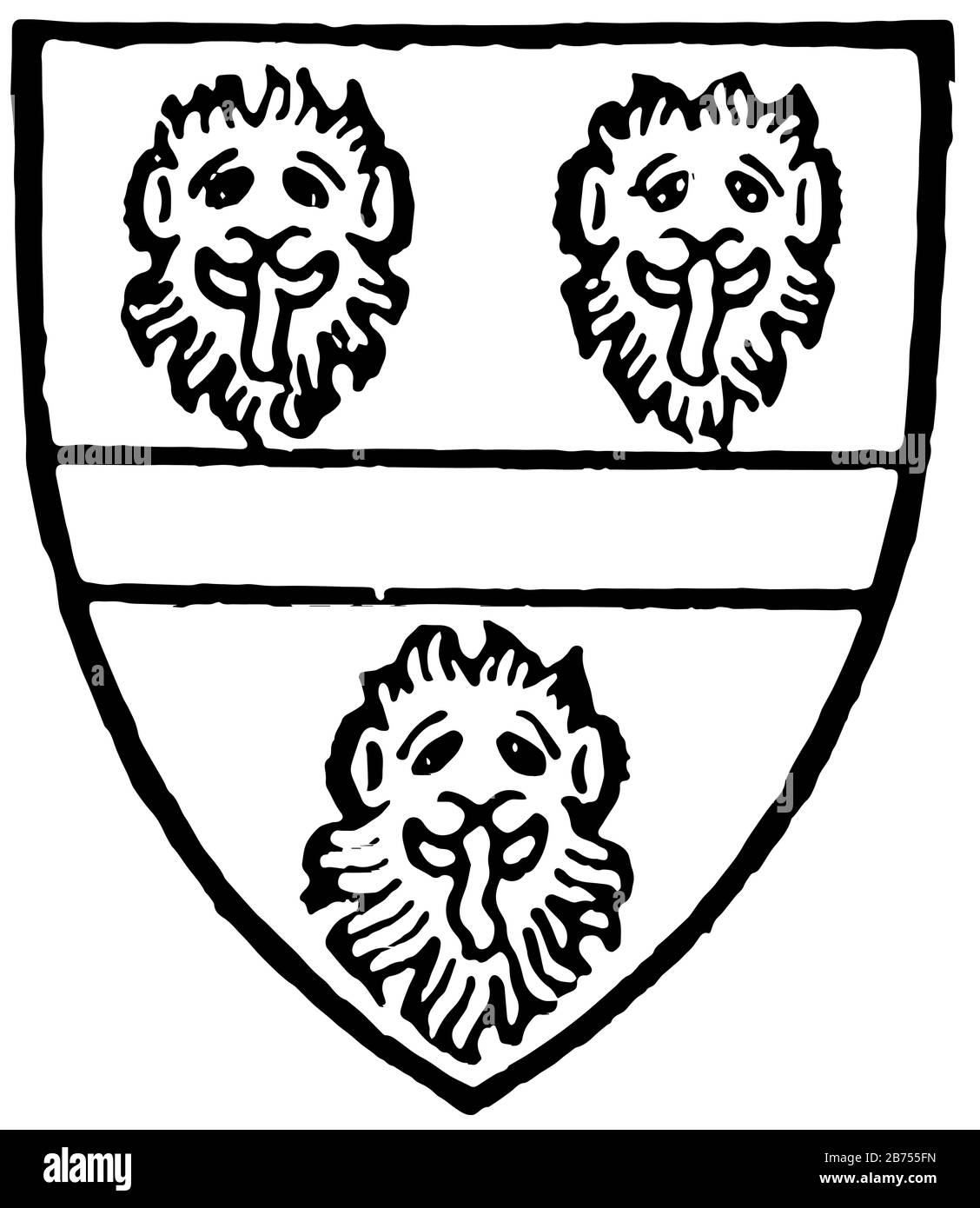 Pole bore Azure a fesse between three leopards head gold, vintage line ...