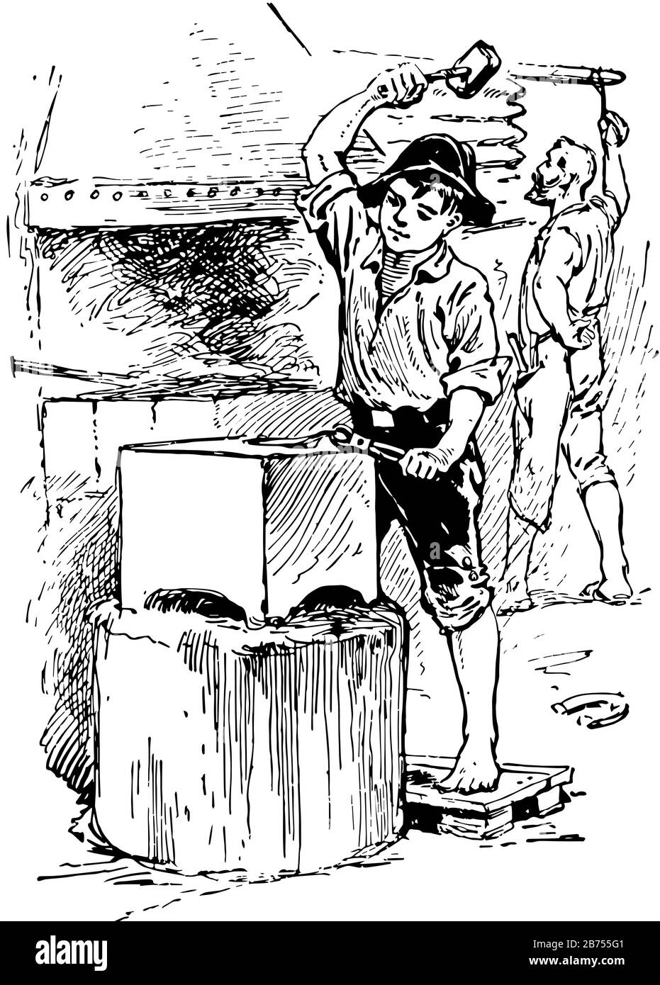 This illustration represents Andrew Jackson working at an anvil ...