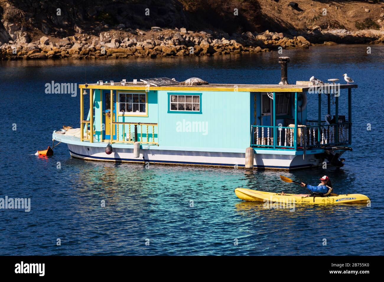 Houseboat and canoe, , Monterey, California, USA Stock Photo - Alamy
