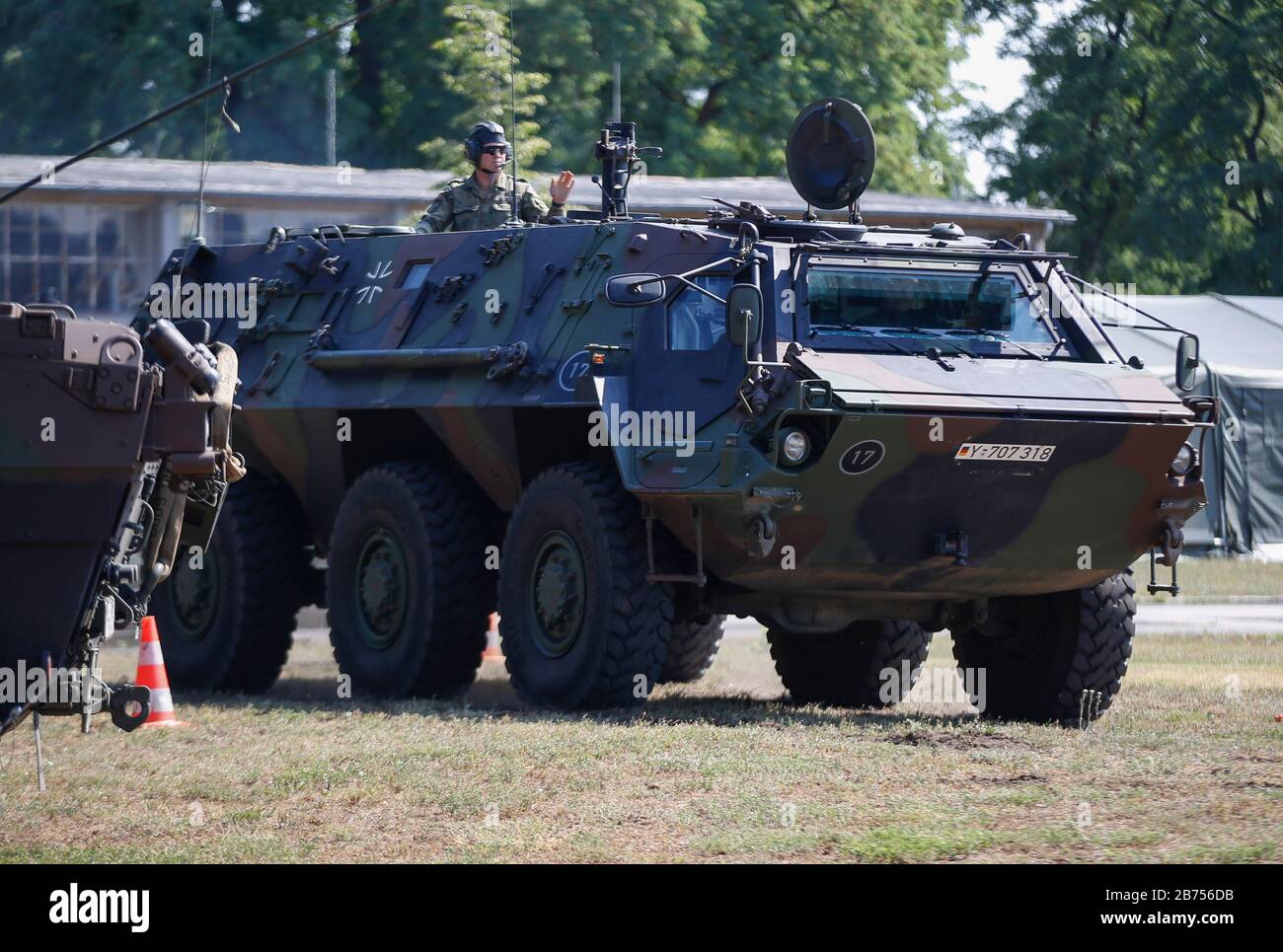 Fuchs armoured transport tank during a demonstration in the Julius ...