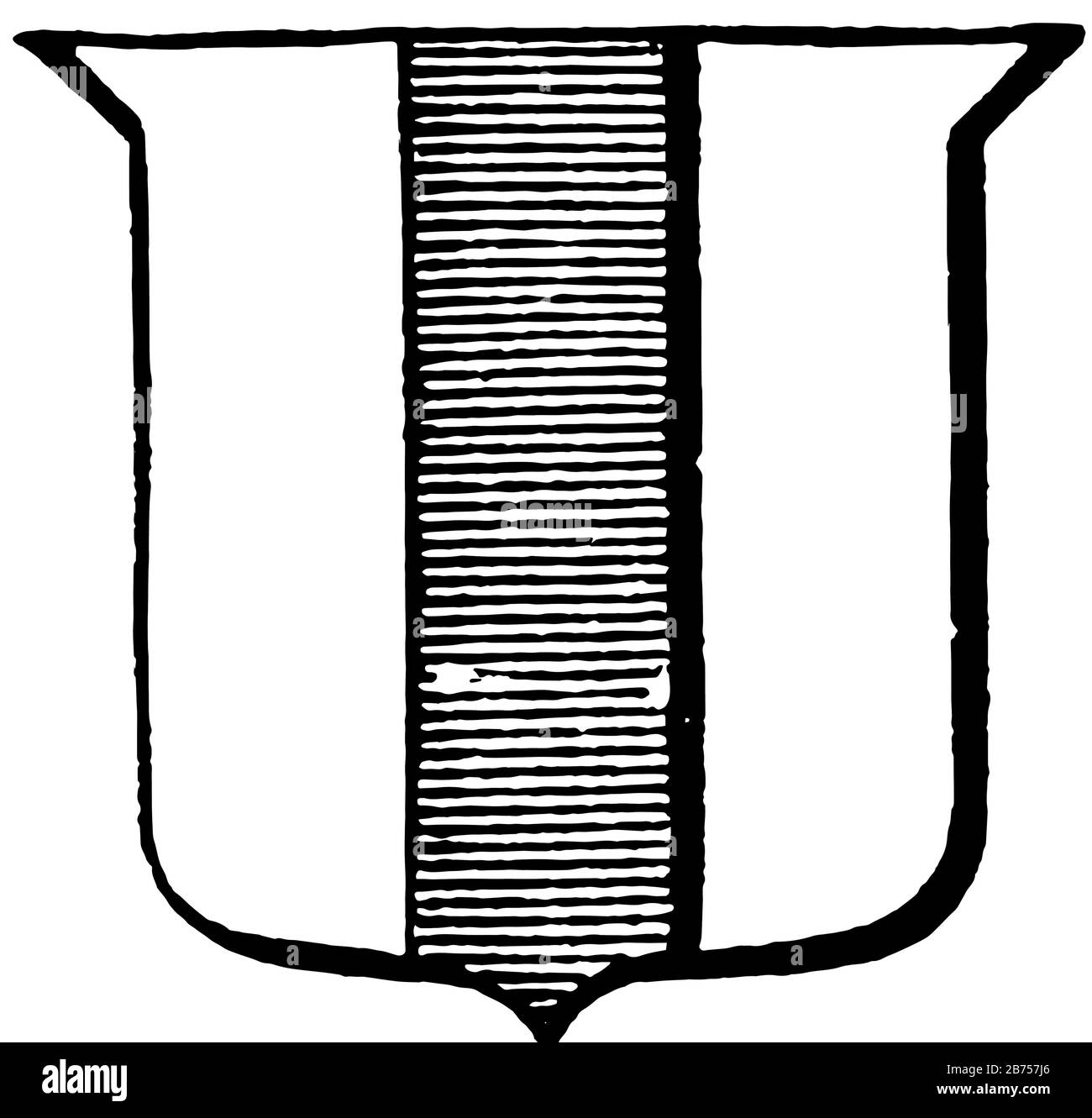 Heraldry Pale have vertical stripe on shield, vintage line drawing or ...