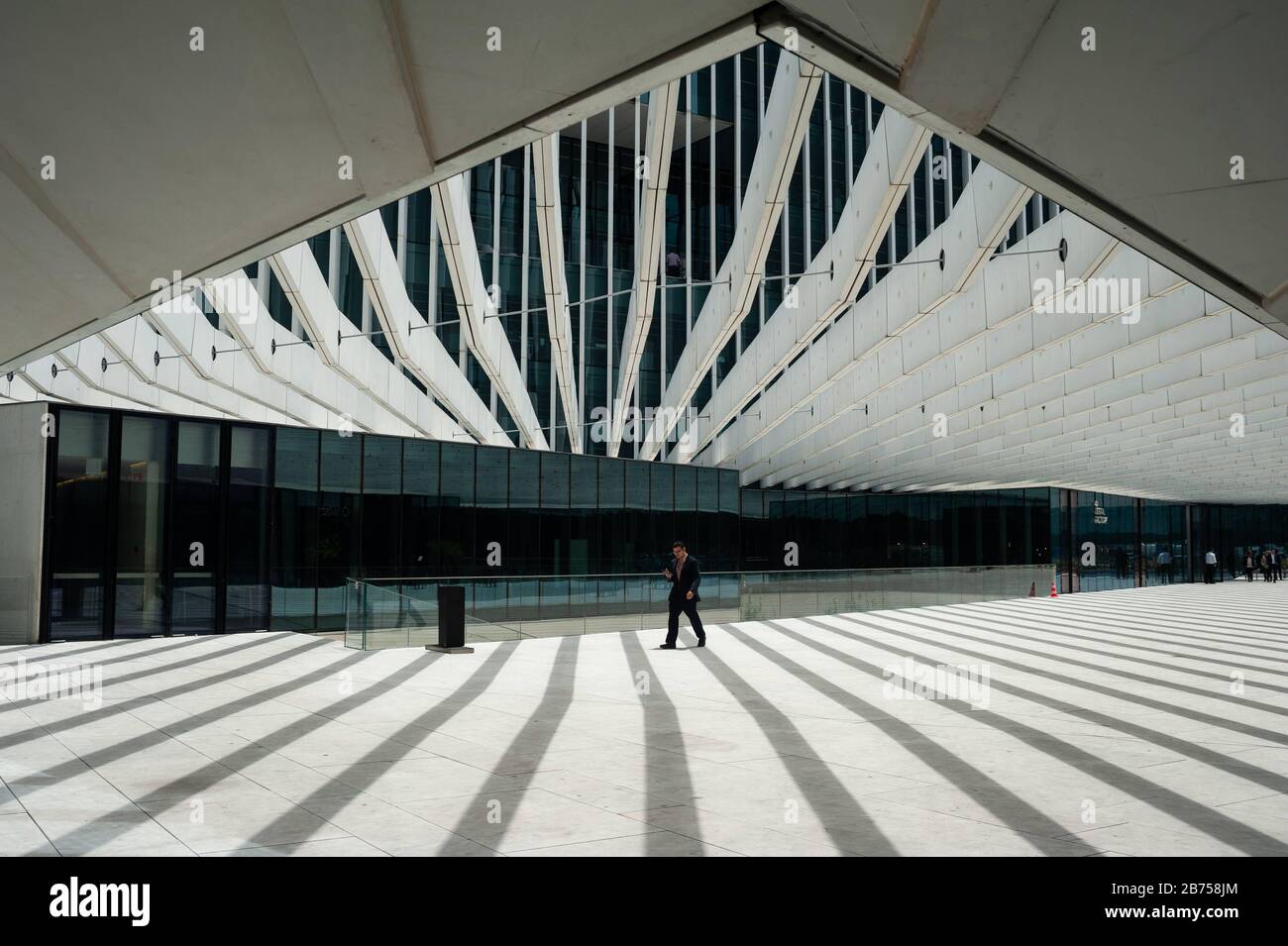 11.06.2018, Lisbon, Portugal, Europe - Courtyard of the EDP ...