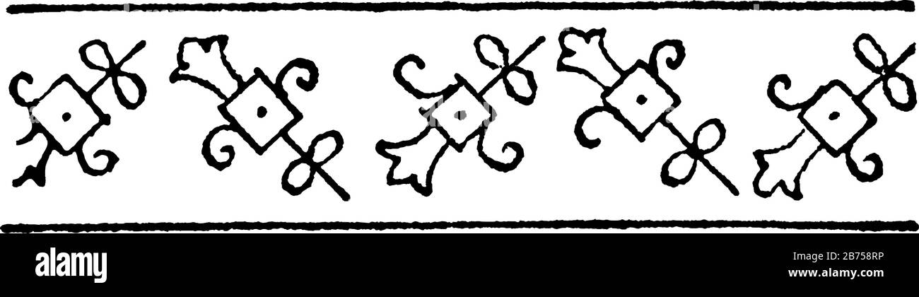 Turkish Design is a border design, vintage line drawing or engraving ...