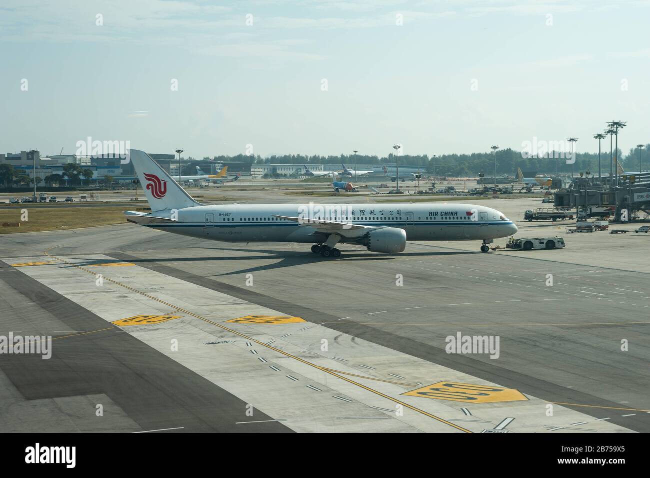 01.03.2019 - Singapore, Republic of Singapore, Asia - An Air China ...