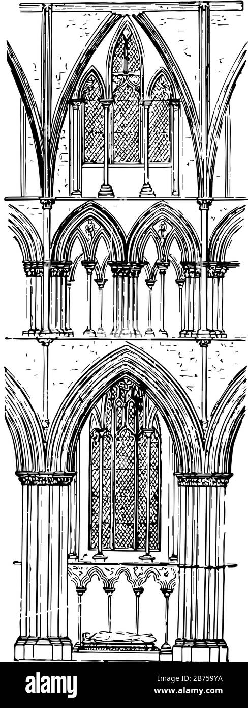 Choir of Worcester Cathedral, arcade, clerestory, triforium, worcester ...
