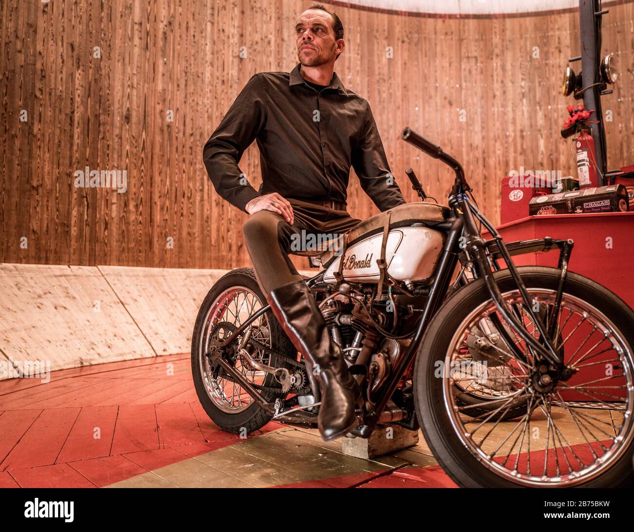 Steep wall rider Christian "Donald" Ganslmeier with his death wall, the ...