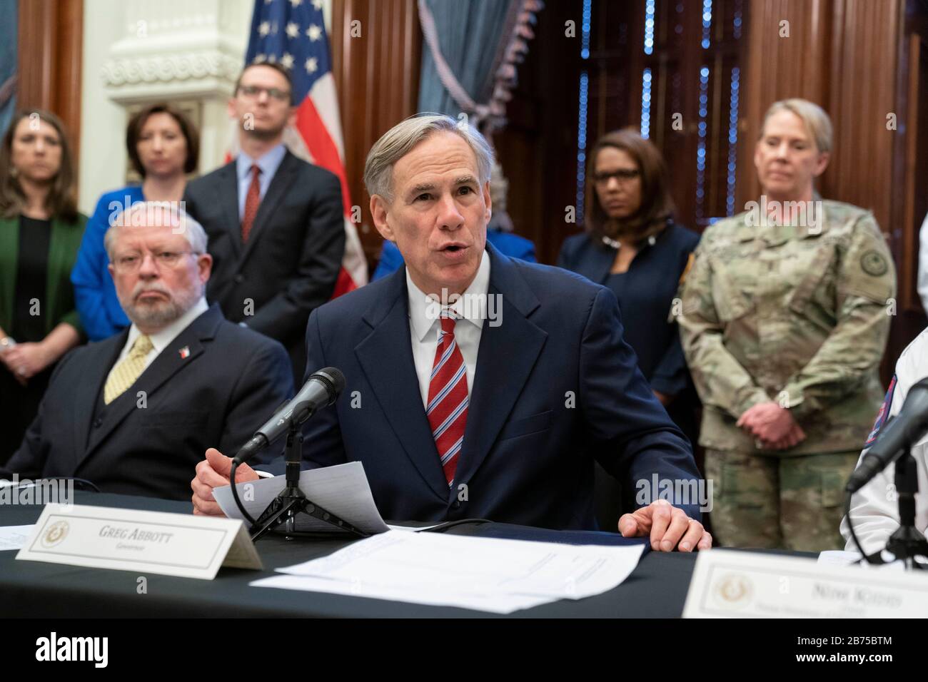 Austin Texas Usa 13th Mar 2020 Tx Gov Greg Abbott Declares A