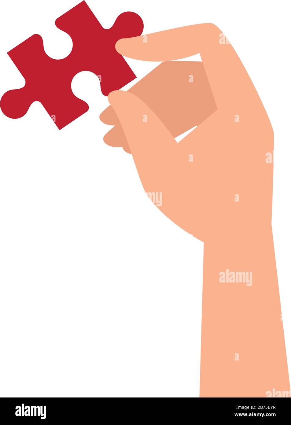 hand with puzzle piece isolated icon Stock Vector Image & Art - Alamy