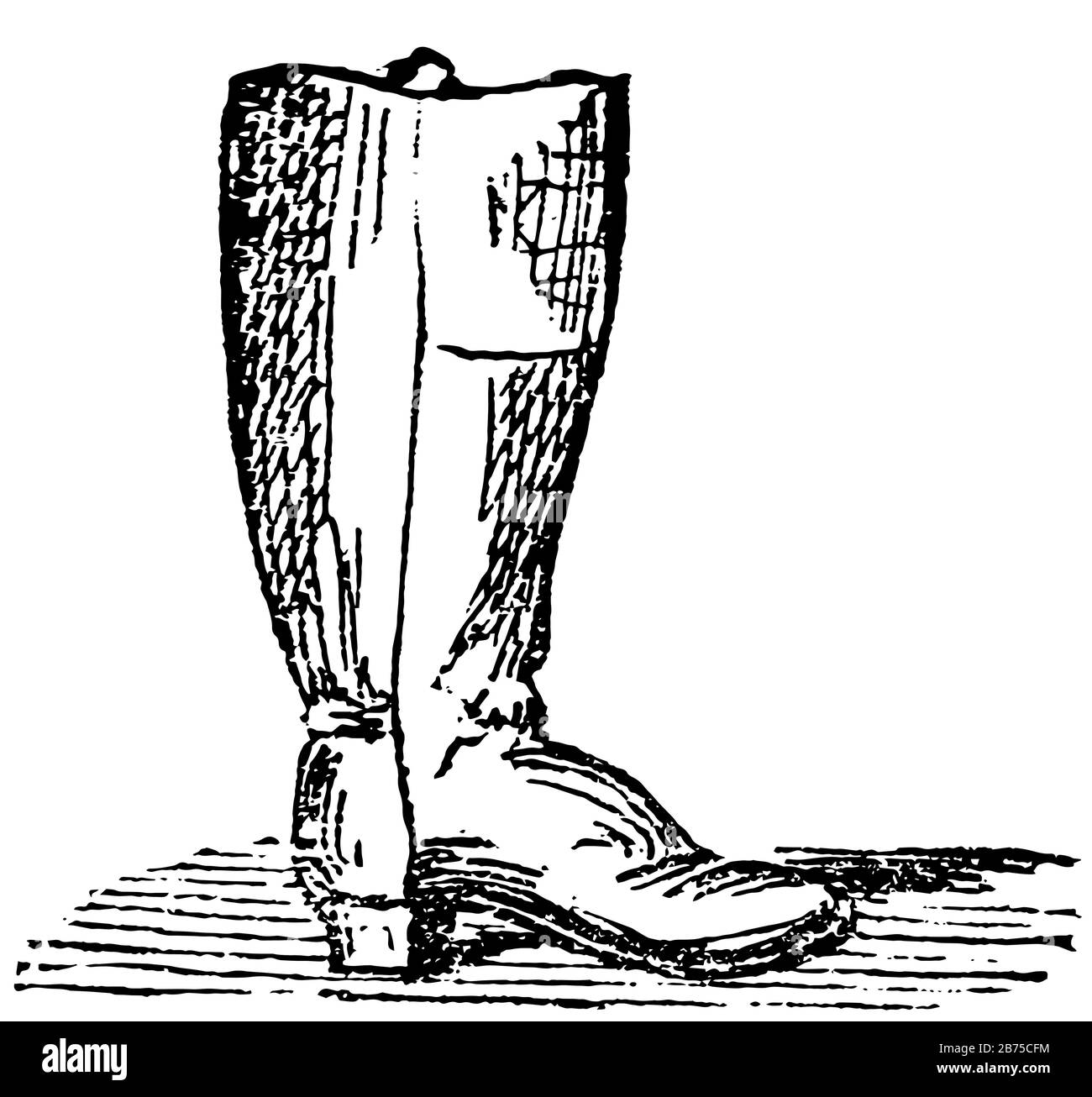 Boot is a covering for the foot and leg, vintage line drawing or ...
