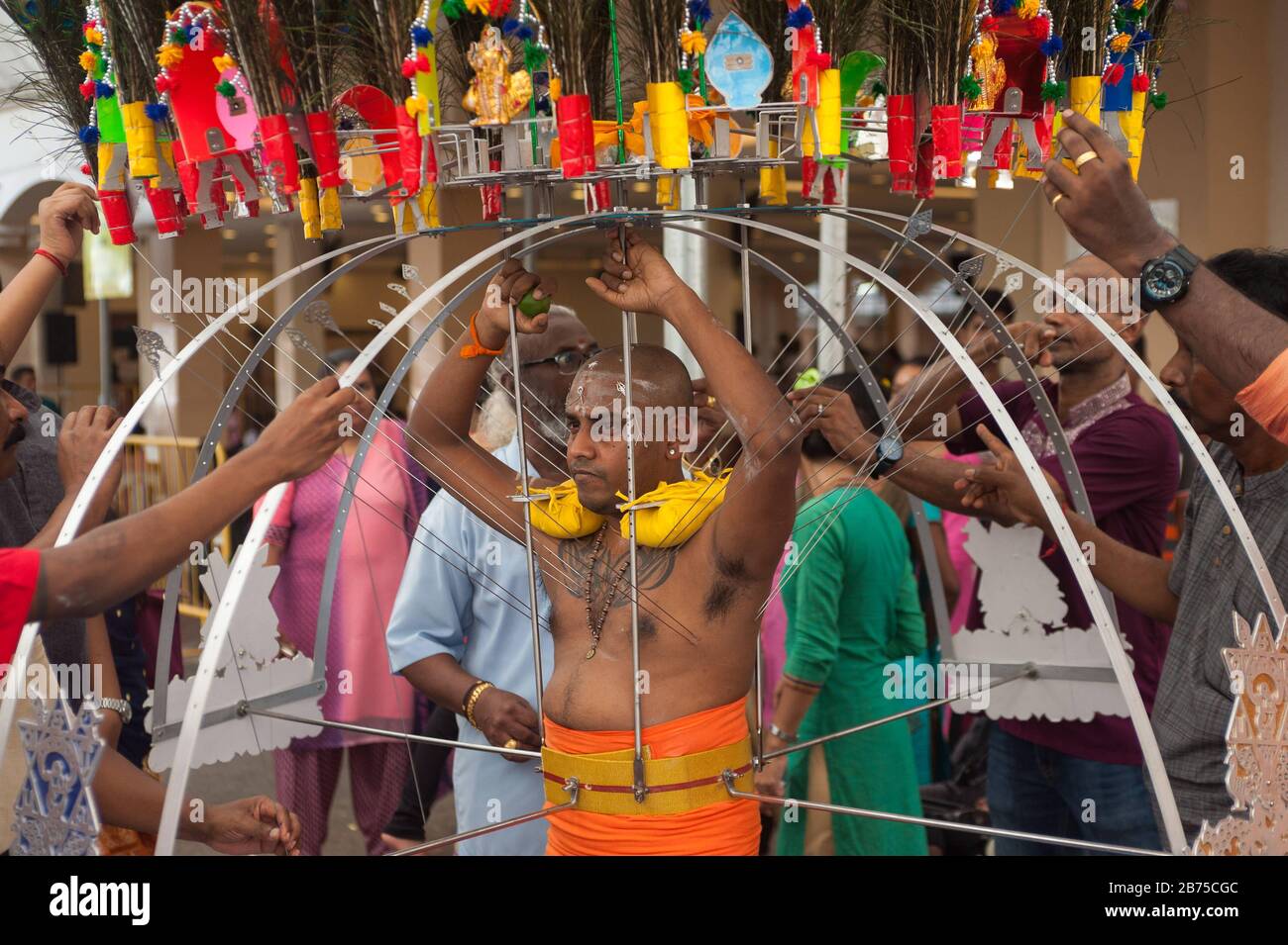 31.01.2018, Singapore, Republic of Singapore - The skin of a devout ...