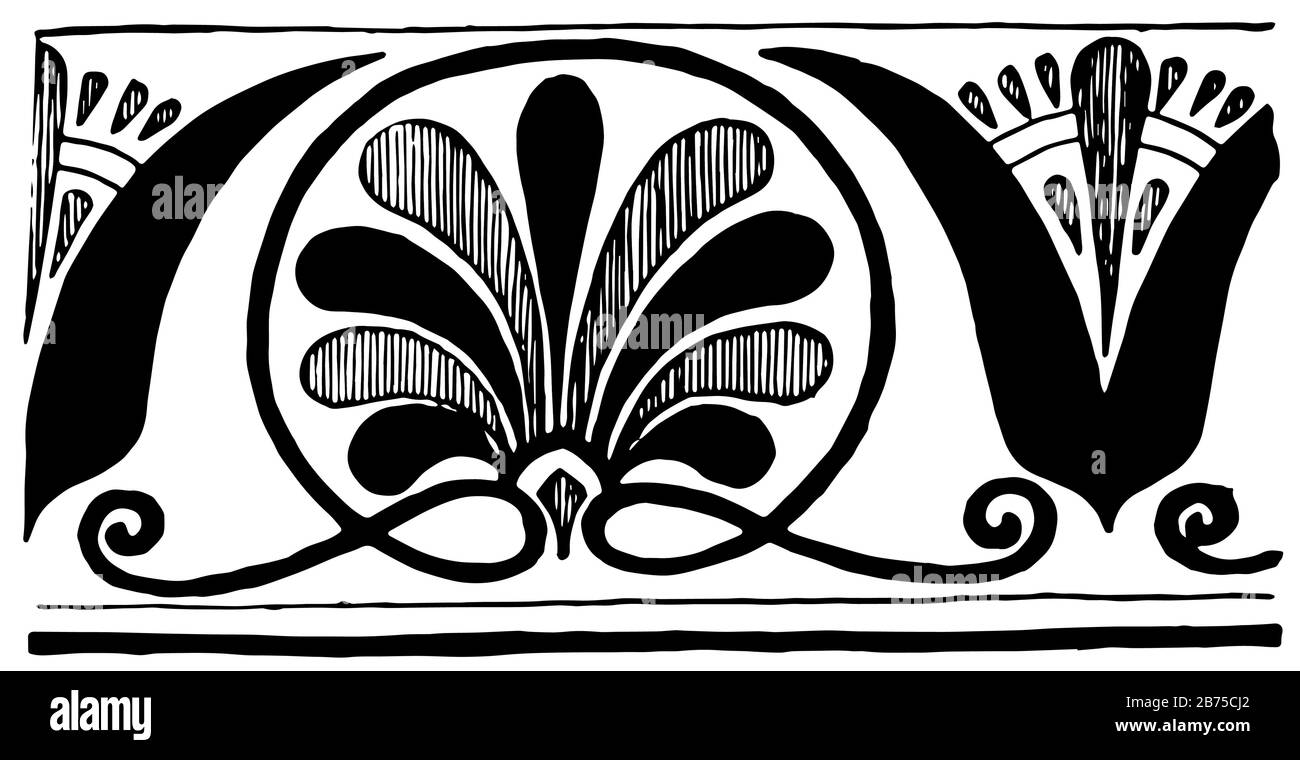 Greek Band Design is also called the Greek fret, vintage line drawing ...