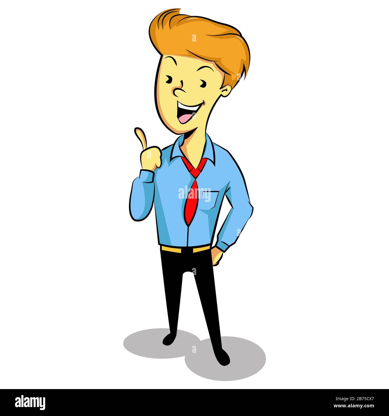 Illustration of businessman give advice Stock Photo - Alamy