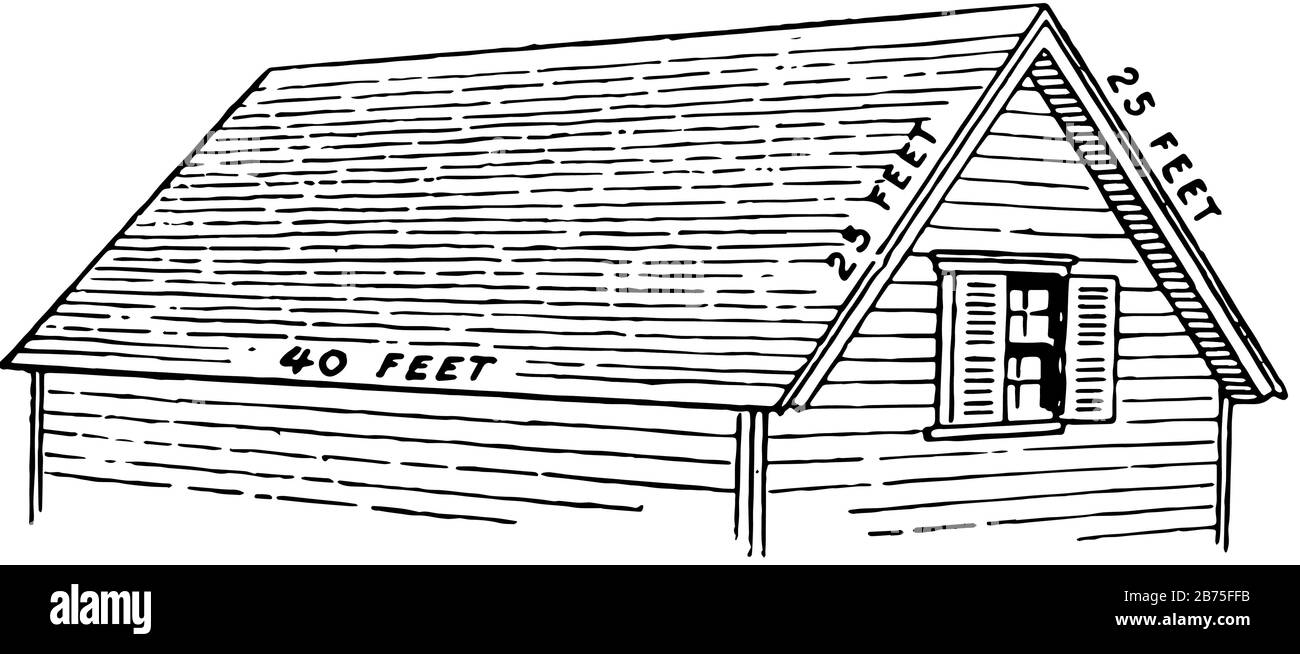 House Roof, steeply pitched slopes, uppermost part, framing or ...