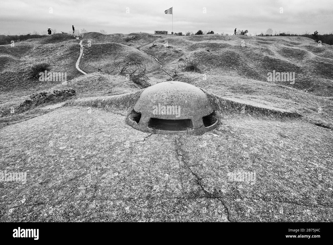 Observation dome of Fort Vaux from the battle of Verdun in 1916, the ...