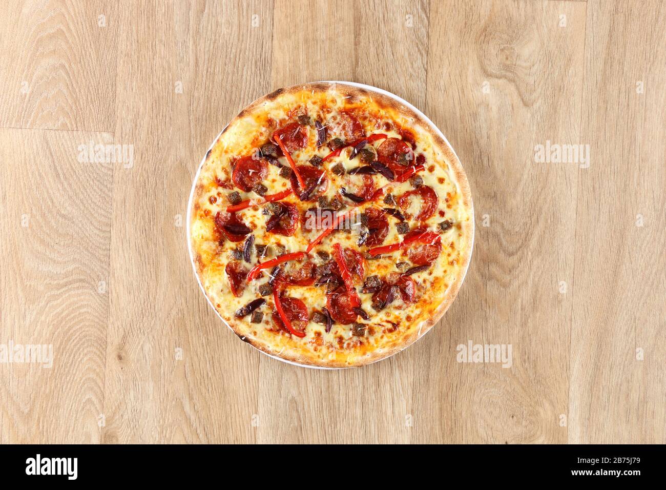 super supreme pizza - meat - Pepperoni pizza Stock Photo - Alamy