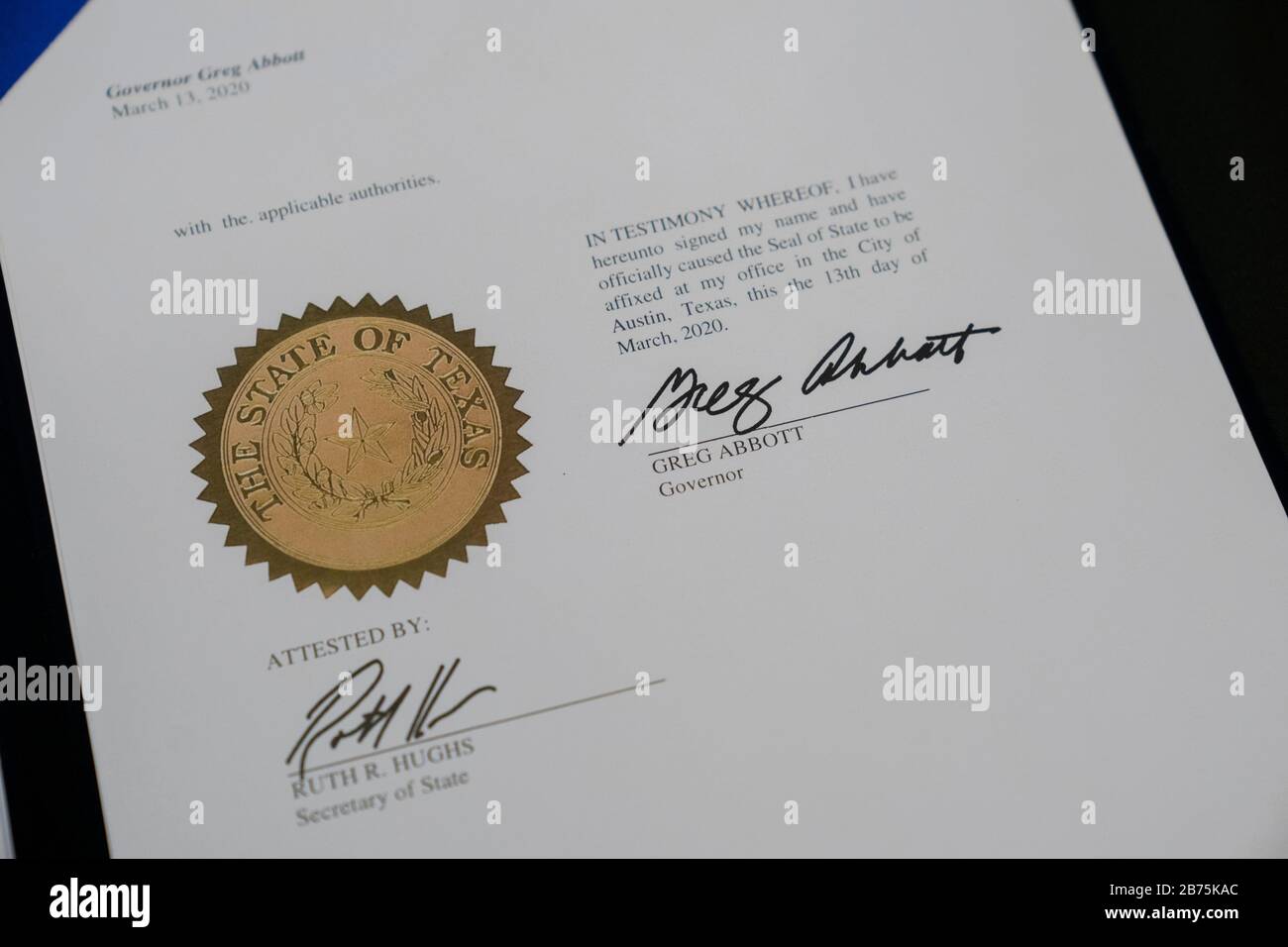 2020 declaration hi-res stock photography and images - Alamy