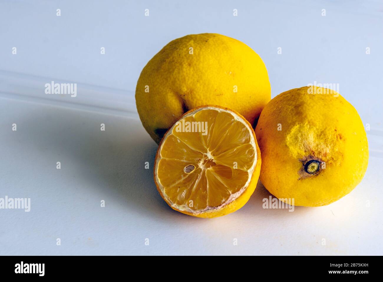 Several lemon surrounded by white background Stock Photo - Alamy