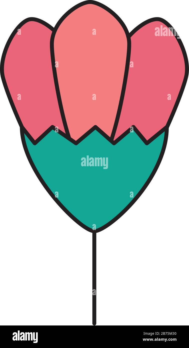 cute flower pink color isolated icon Stock Vector Image & Art - Alamy