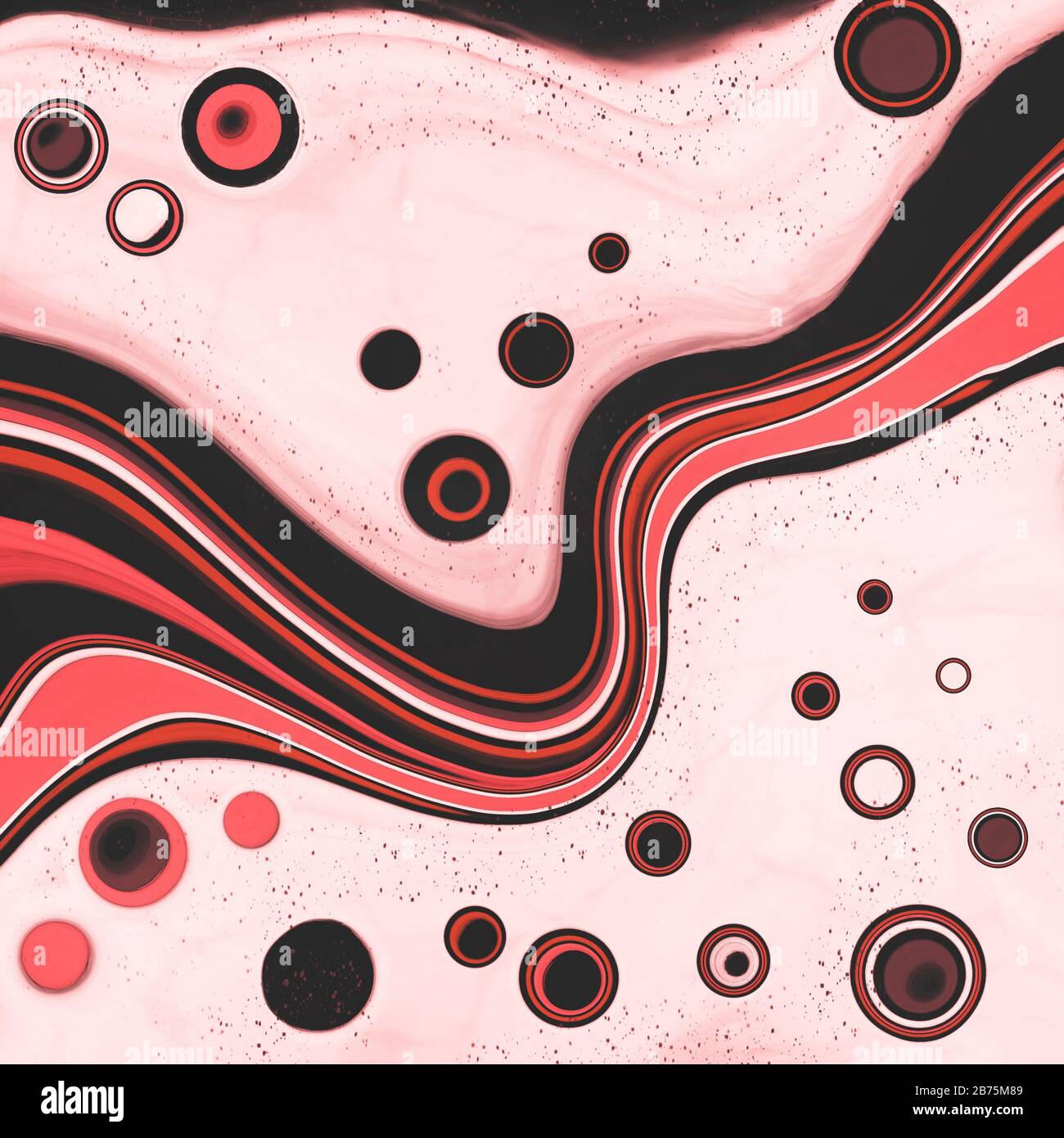 Graphic illustration of red liquid dynamic texture bubbles cells ...