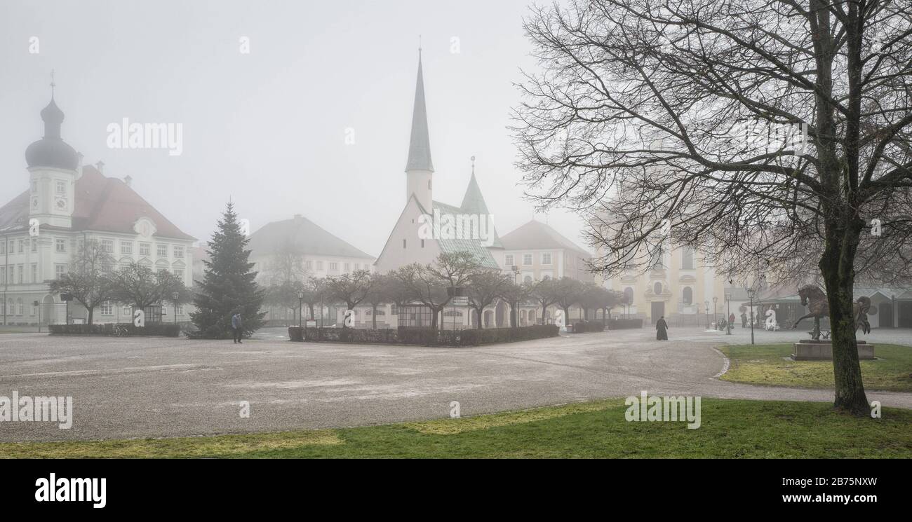 The Chapel of Mercy in Altötting in the morning mist. [automated ...