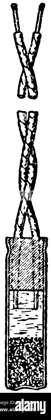 This illustration represents Electrical Fuze, vintage line drawing or ...