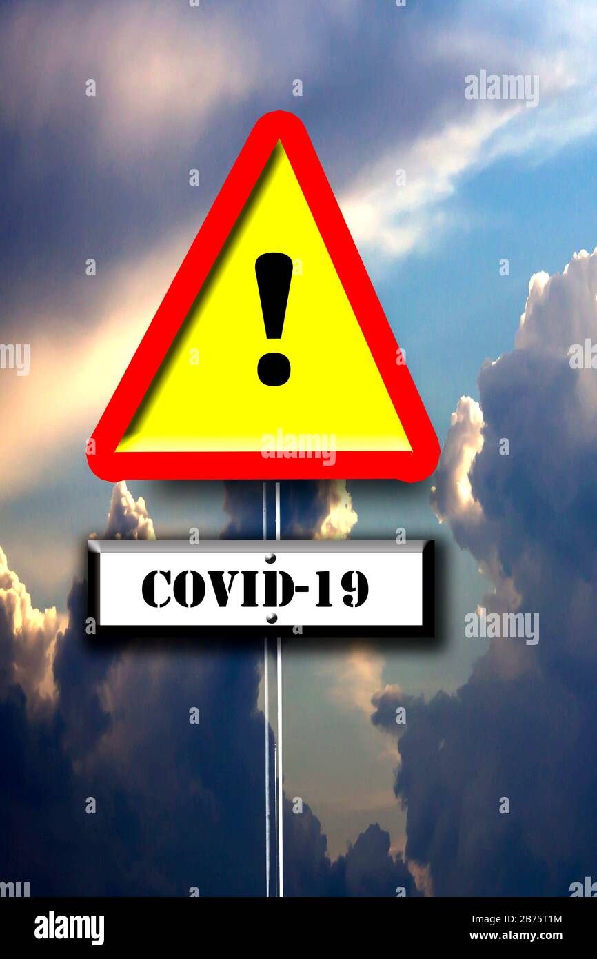 Coronavirus SARS-CoV-2 (Covid-19) warning sign Stock Photo - Alamy