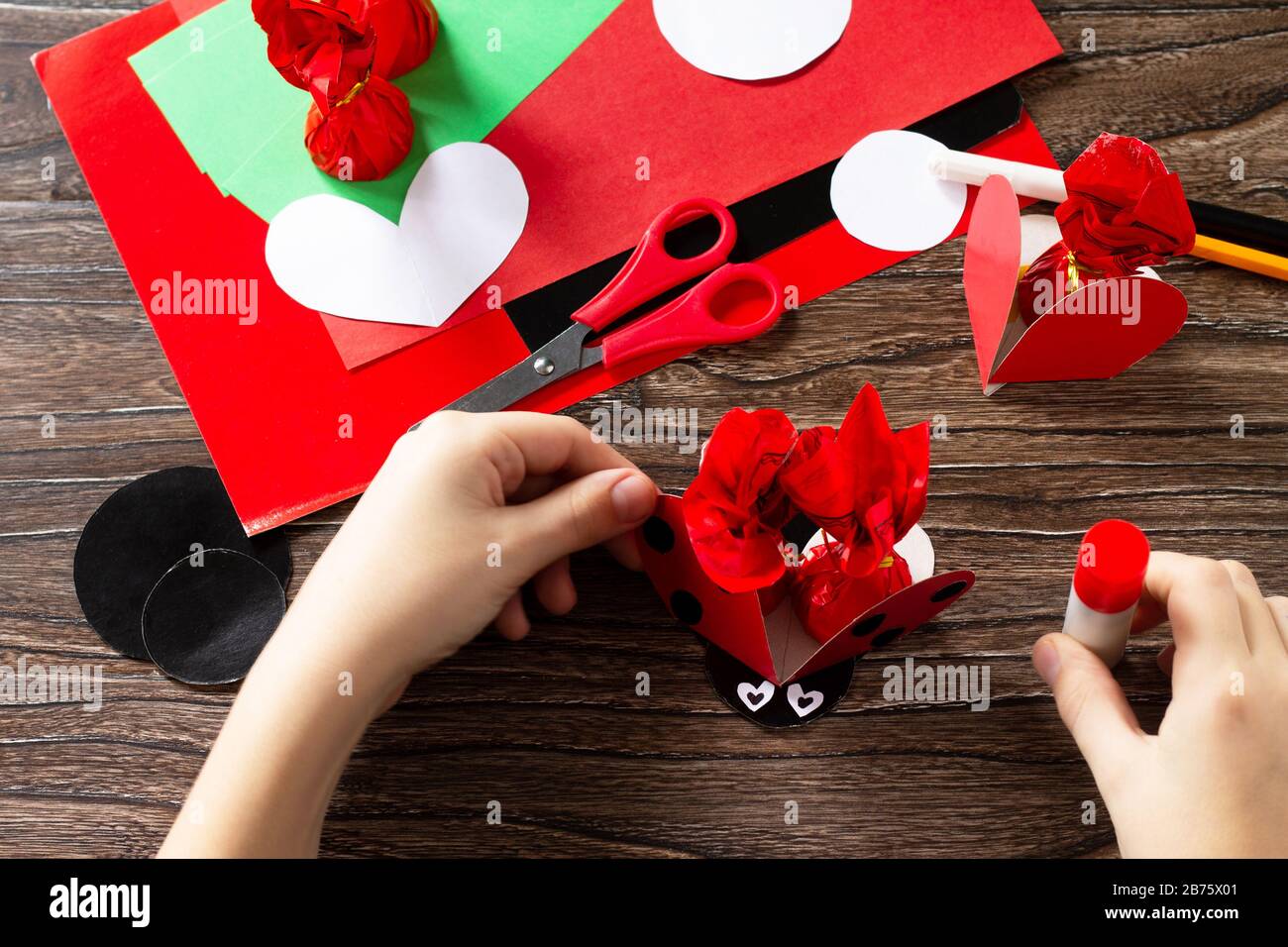 Instruction, step 11. Ladybugs gift with sweets for birthday or for ...