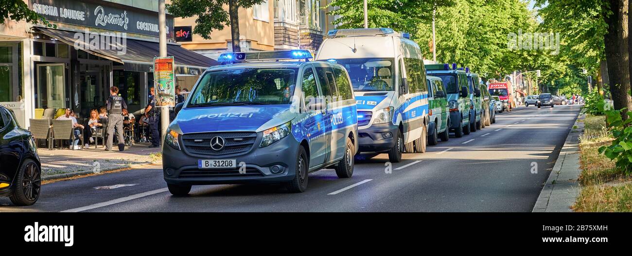 Berlin, Germany - June 28, 2019: Operation of the Berlin police with ...