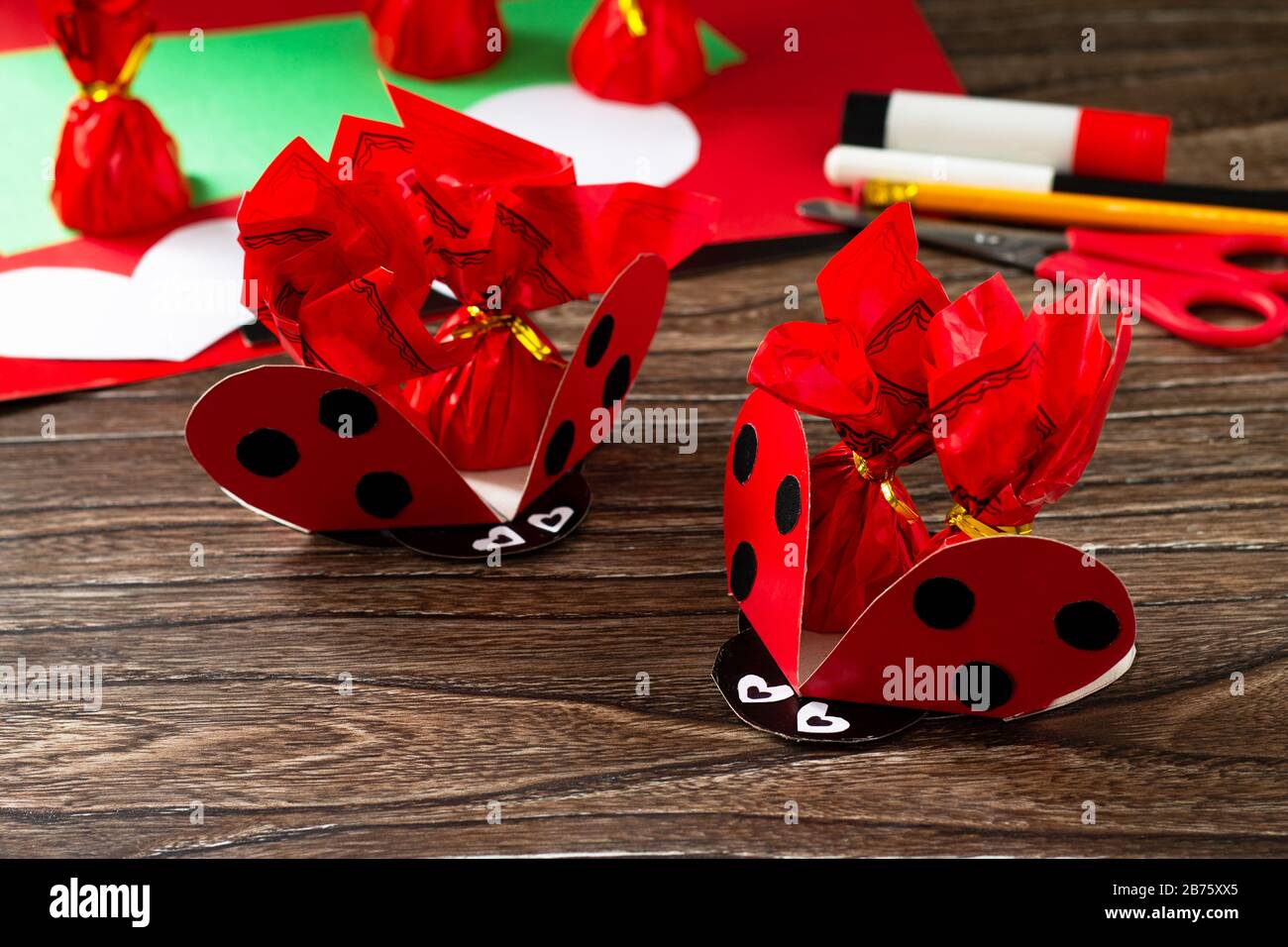 Ladybugs gift with sweets for birthday or for mother's day. Handmade ...
