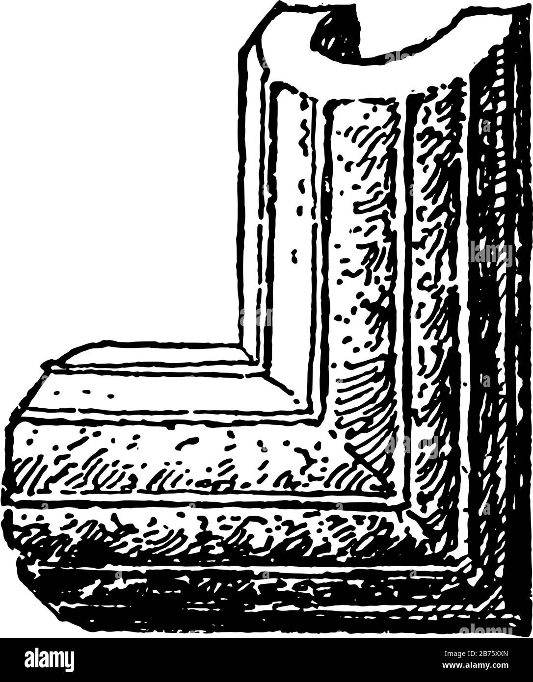 Corner-piece are carefully ornamented with projecting lines, vintage ...