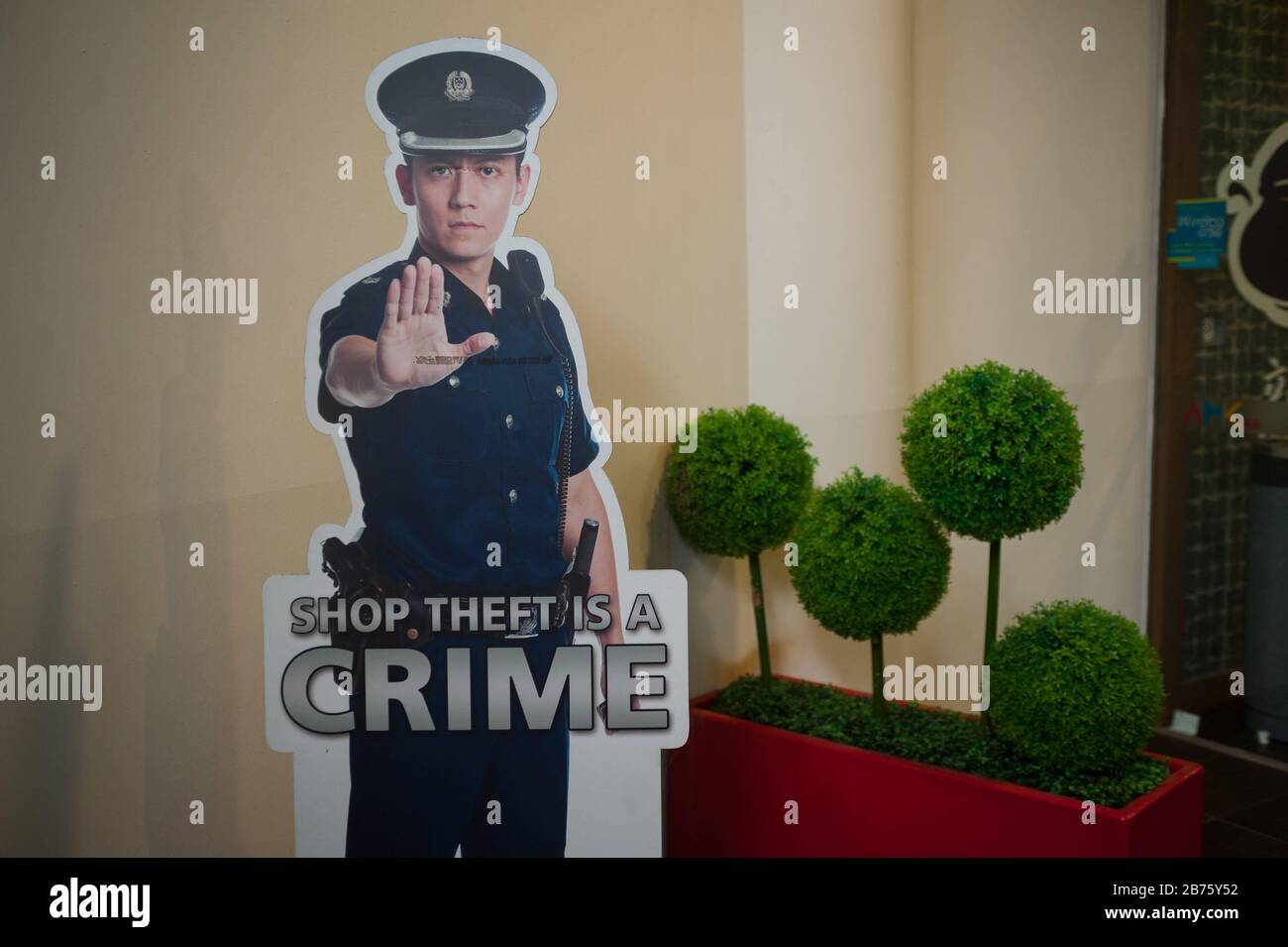 14.0.2017, Singapore, Republic of Singapore, Asia - A warning sign made ...