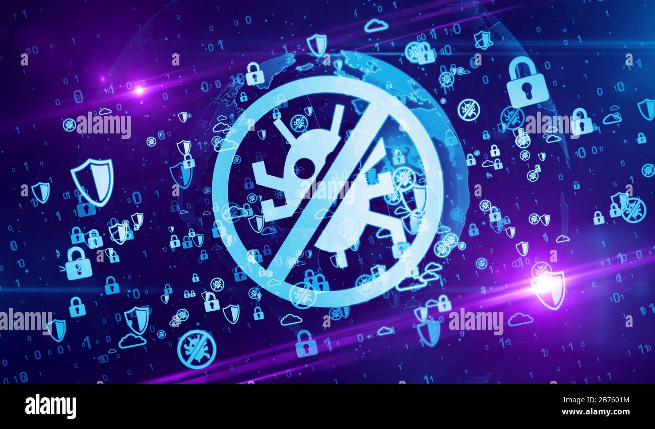 Antivirus. Cyber security, computer protection and digital safety ...