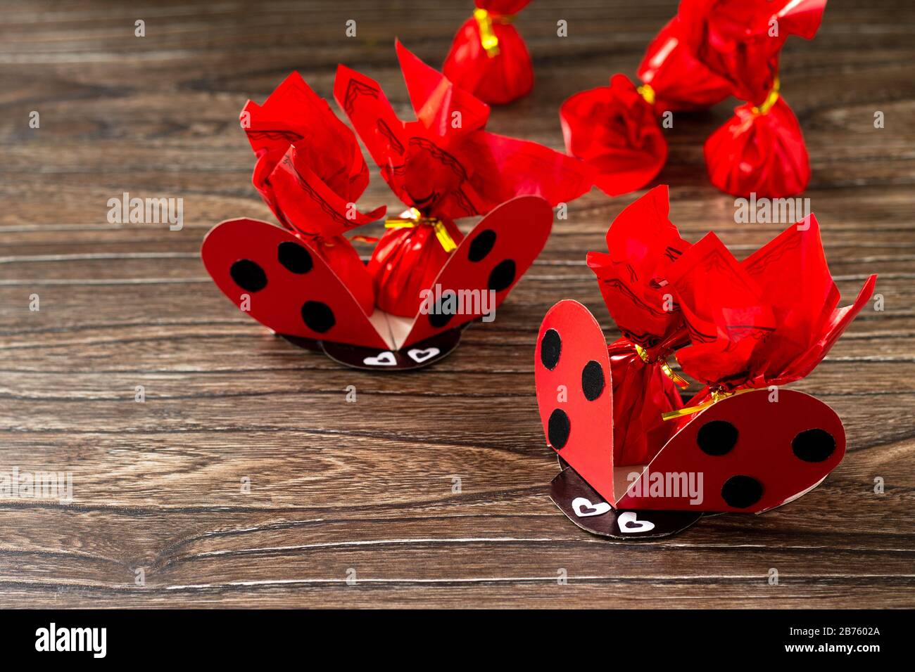 Ladybugs gift with sweets for birthday or for mother's day. Handmade ...