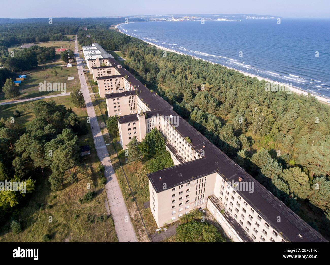 Aerial view of Prora, the four kilometre long seaside resort on 13.09. ...