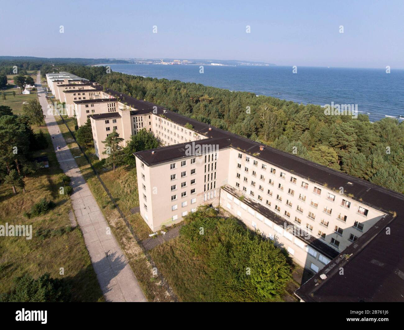 Aerial view of Prora, the four kilometre long seaside resort on 13.09. ...