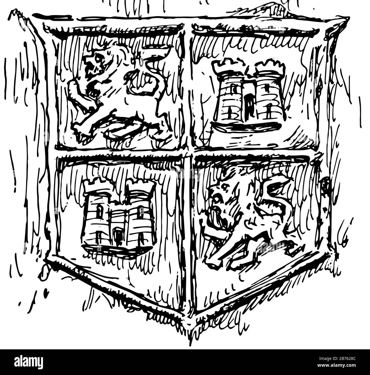 Black white lions drawing Stock Vector Images - Alamy