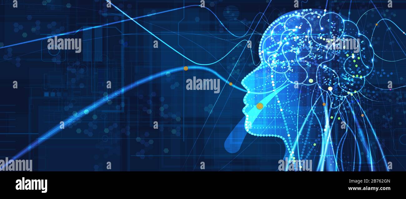 Conceptual technology illustration of artificial intelligence. Abstract ...