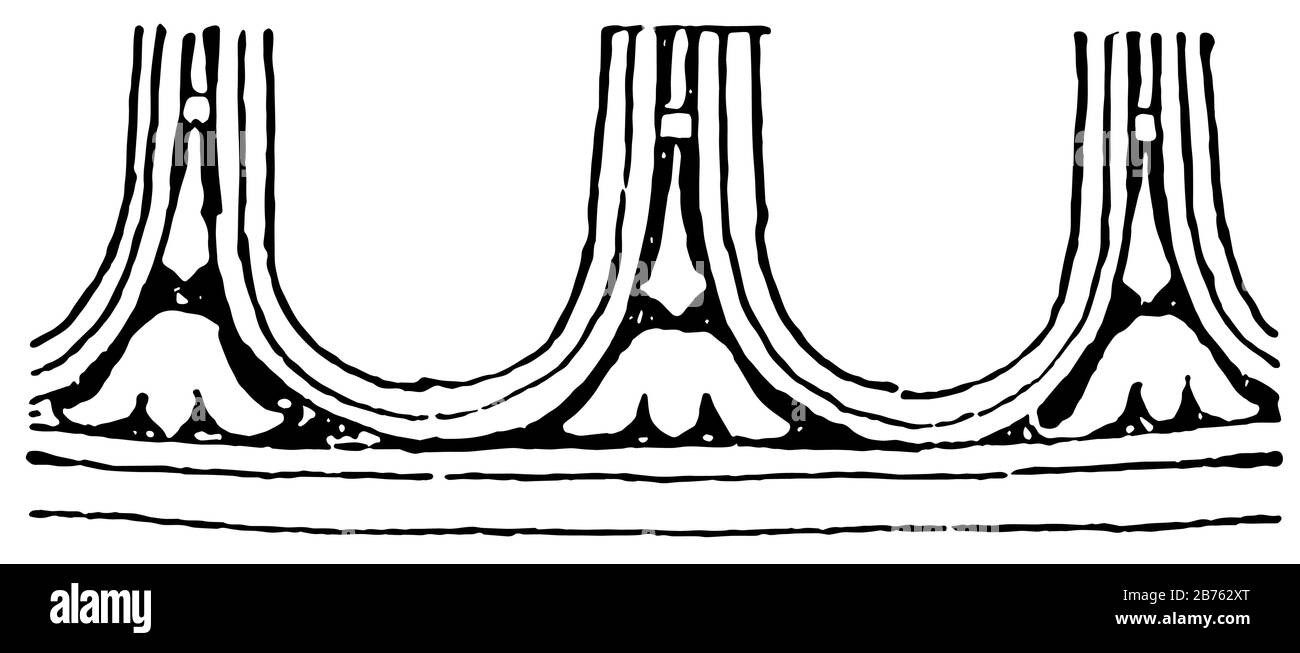 Roman Ornament is a Repeating band design, vintage line drawing or ...