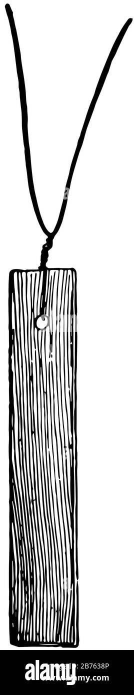 This illustration represents wooden Label, vintage line drawing or ...