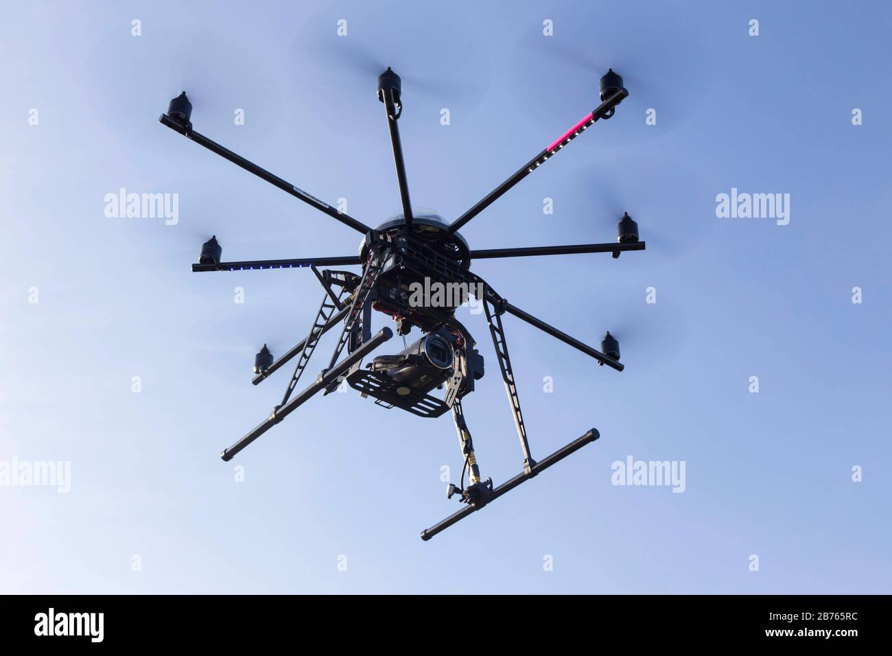 An octocopter,drone, during filming with video camera on 10.12.2015 ...