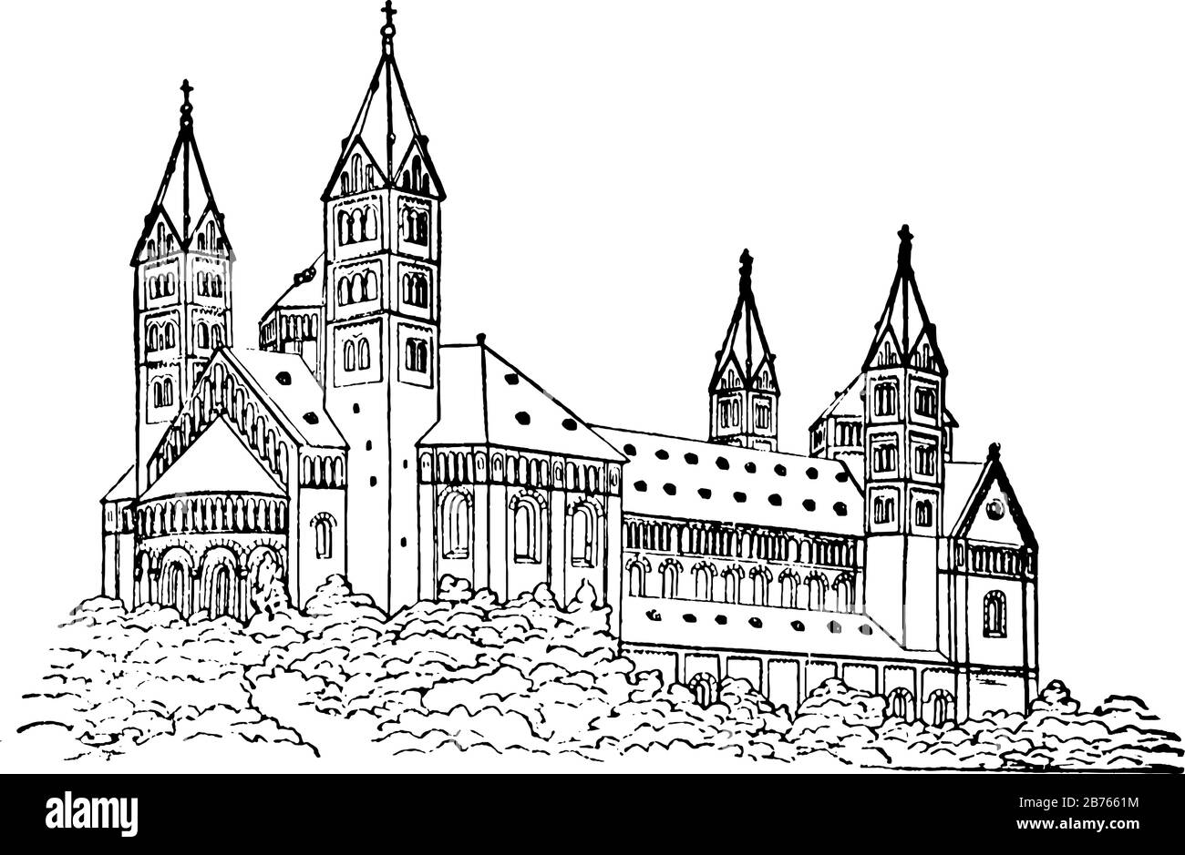 Cathedral basilica of the assumption Stock Vector Images - Alamy