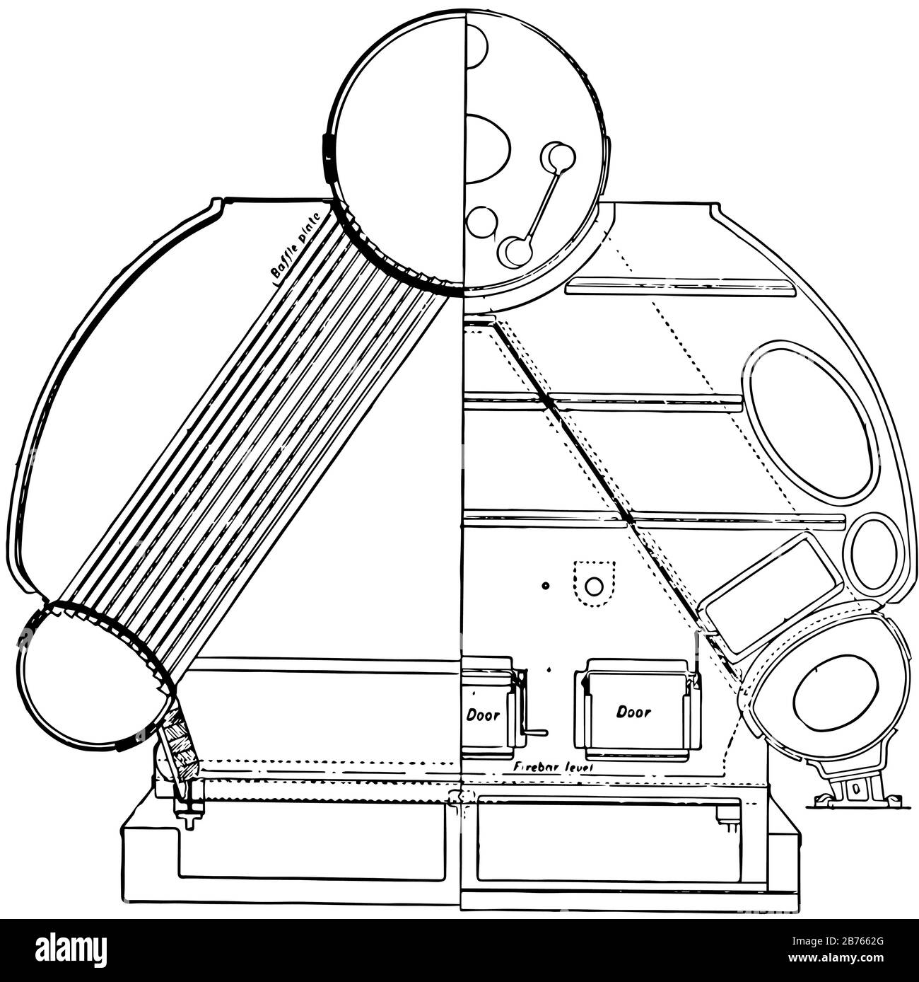 This illustration represents Yarrow Water tube Boiler which is same as ...