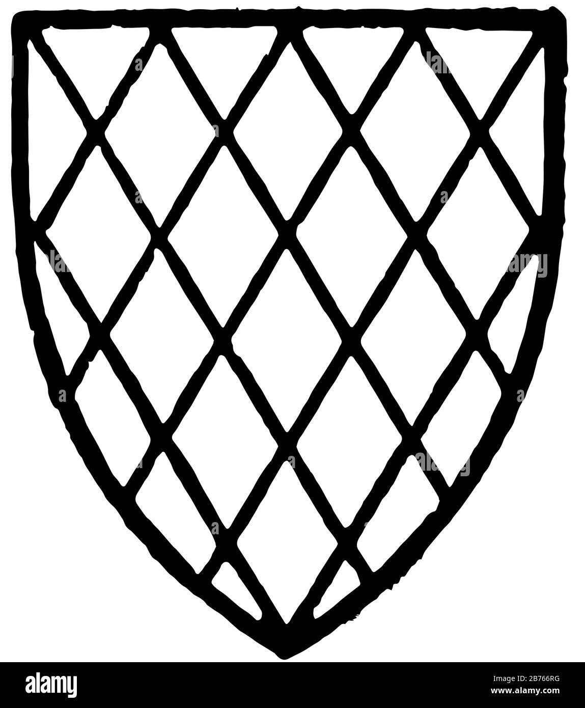 Fitzwilliam bore Lozengy silver and gules, vintage line drawing or ...