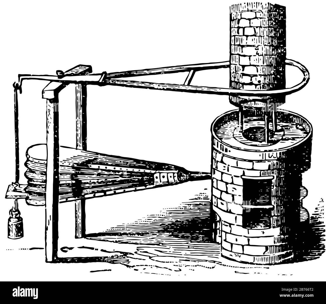 This illustration represents Nail forge where all nails were hand made ...